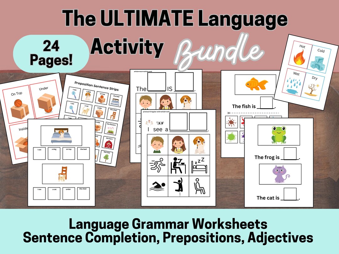 Speech Language Activity Bundle, Prepositions, Grammar Worksheet, Brown ...