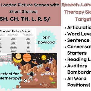 12 Sound Loaded Articulation Picture Pages, SLP Materials, Speech ...