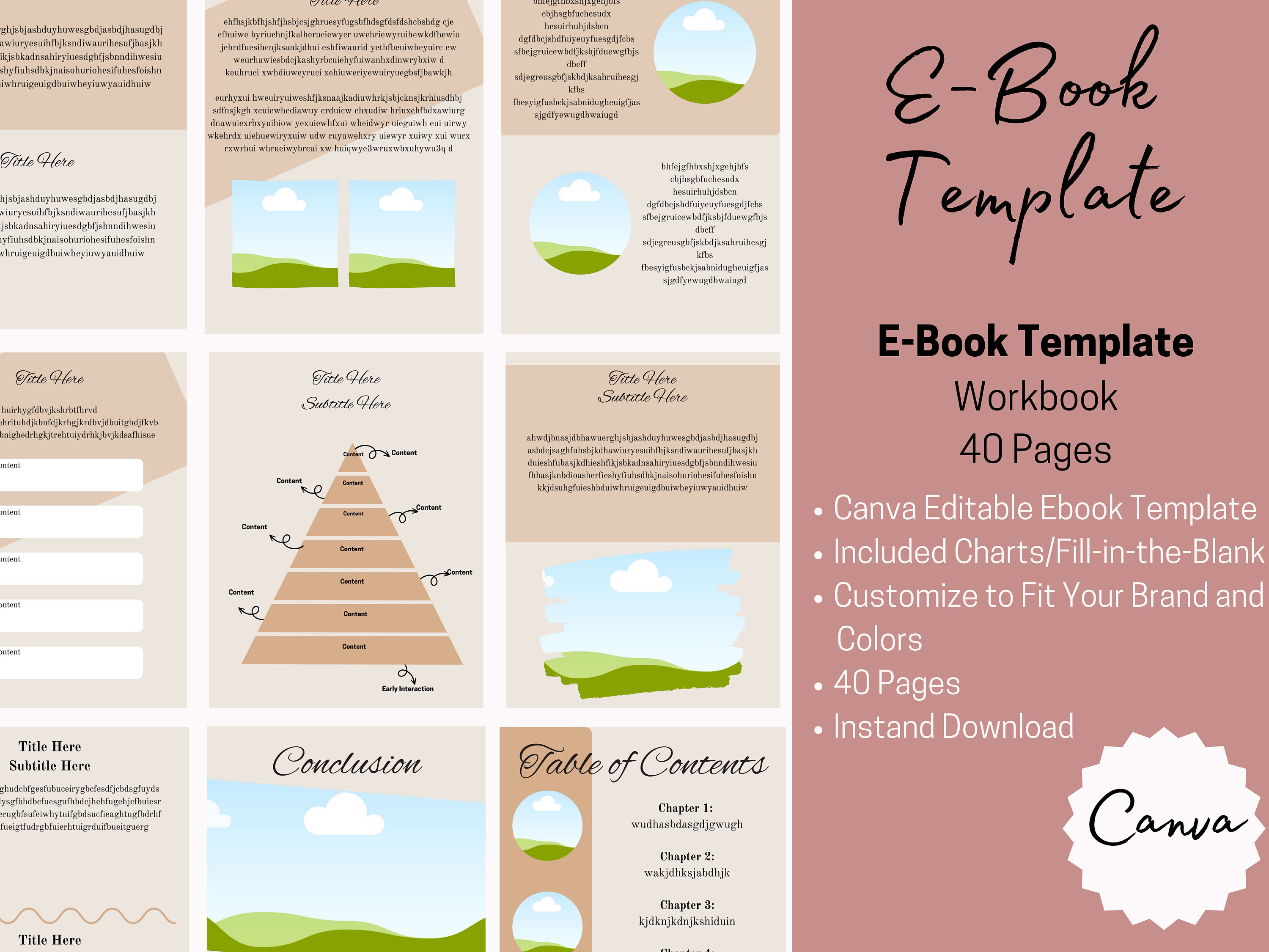 Canva Ebook Template, Workbook Template, Ebook Digital Download ...