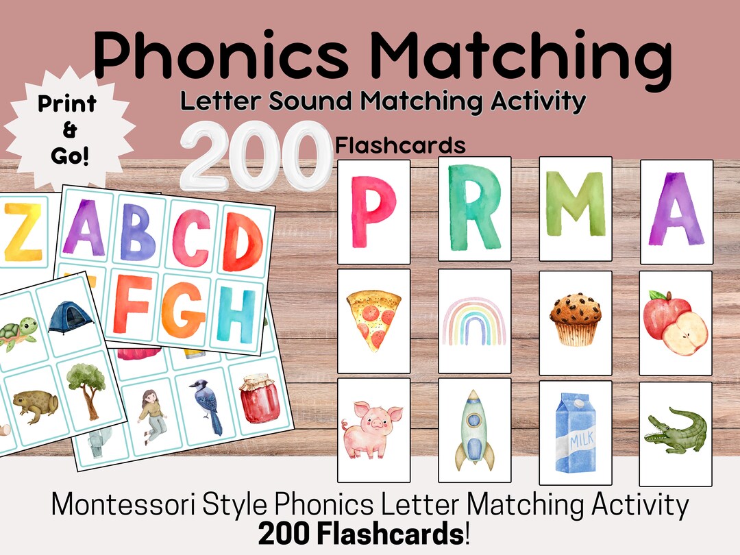 200 Preschool Letter Sound Matching, Phonics Alphabet, Beginning Sound ...