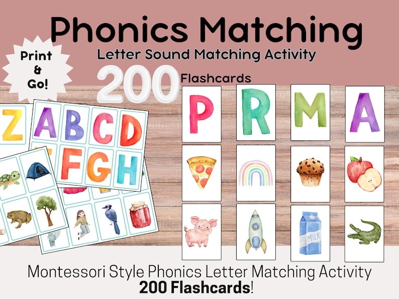 200 Preschool Letter Sound Matching, Phonics Alphabet, Beginning Sound ...