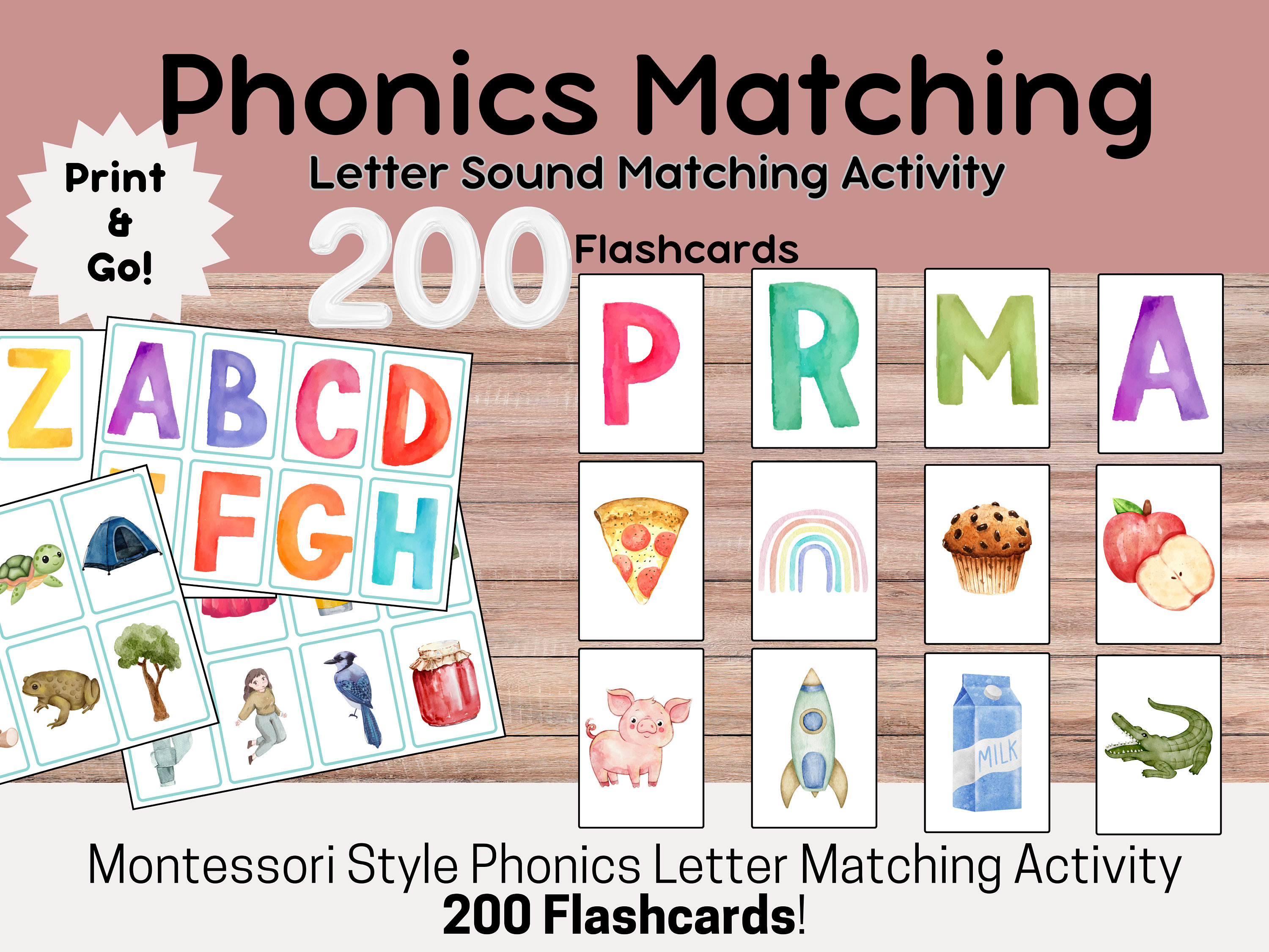 200 Preschool Letter Sound Matching, Phonics Alphabet, Beginning Sound ...