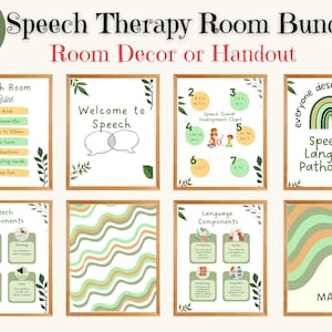 15 Speech Language Therapy Room Decor Greenery, SLP Posters, Speech ...