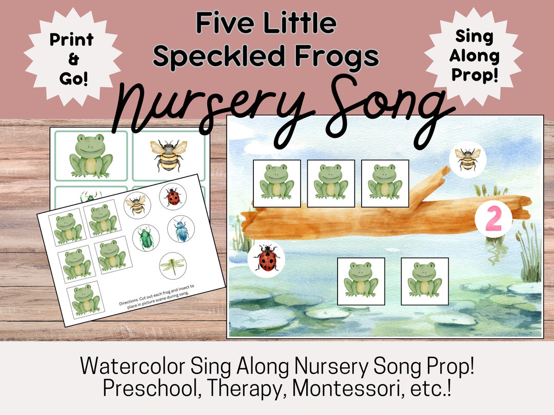 Five Little Speckled Frogs Sing Along Prop, PDF Printable, Speech ...