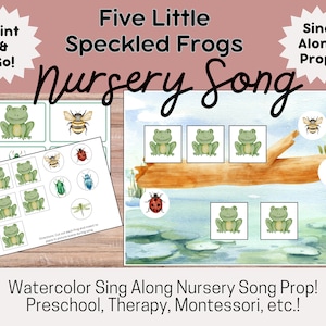 Five Little Speckled Frogs Sing Along Prop, PDF Printable, Speech ...