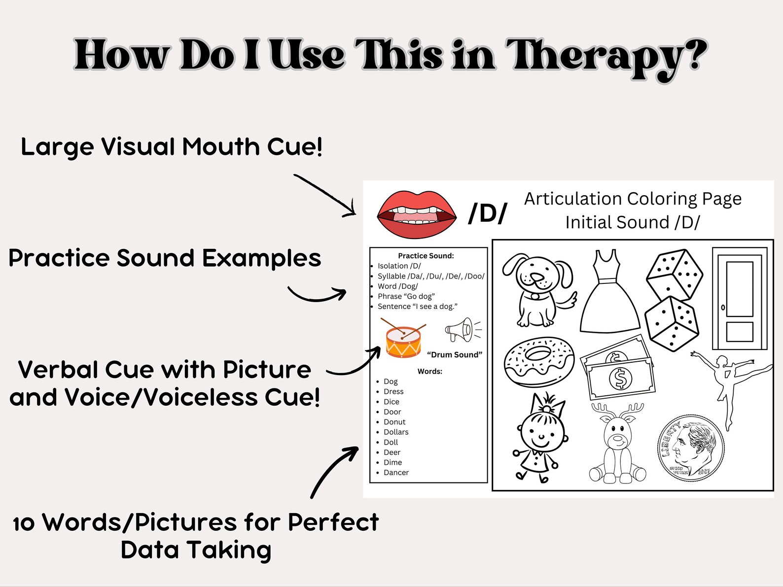 60 Articulation Coloring Pages, Speech Therapy Materials, Speech Sounds ...