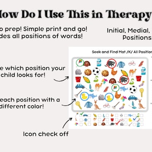 Articulation Therapy Picture Search Printable, Speech Therapy Activity ...