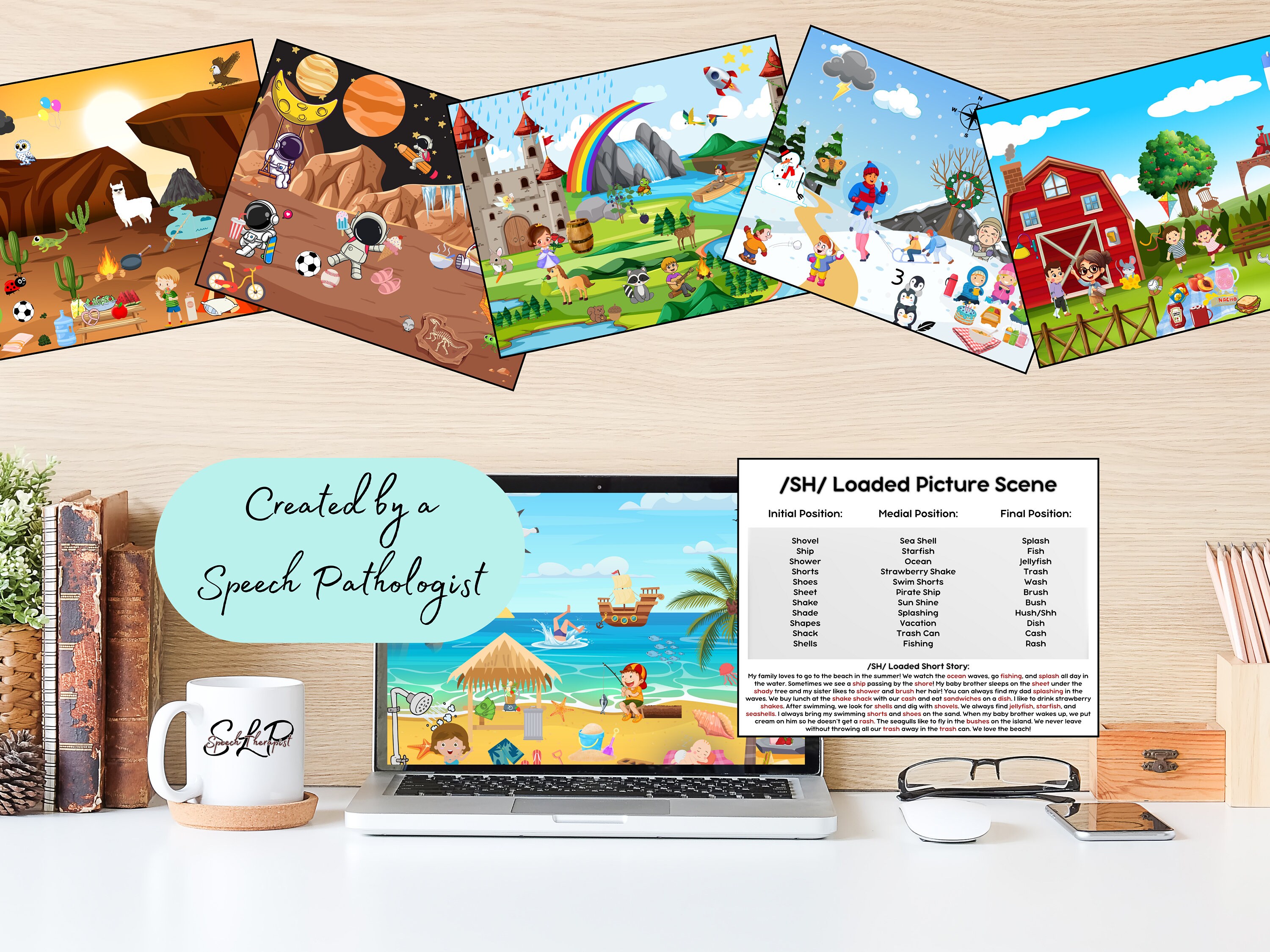 12 Sound Loaded Articulation Picture Pages, SLP Materials, Speech ...