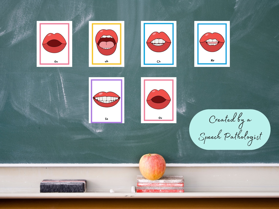 Articulation Cue Cards, Speech Sound Visuals, Mouth Shapes Bundle ...