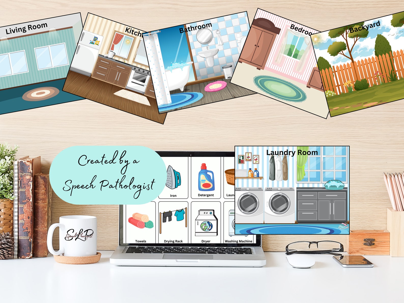 48 Category Matching Picture Scene Mats, Where Questions, Speech ...