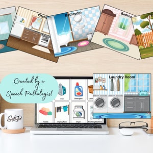 48 Category Matching Picture Scene Mats, Where Questions, Speech ...