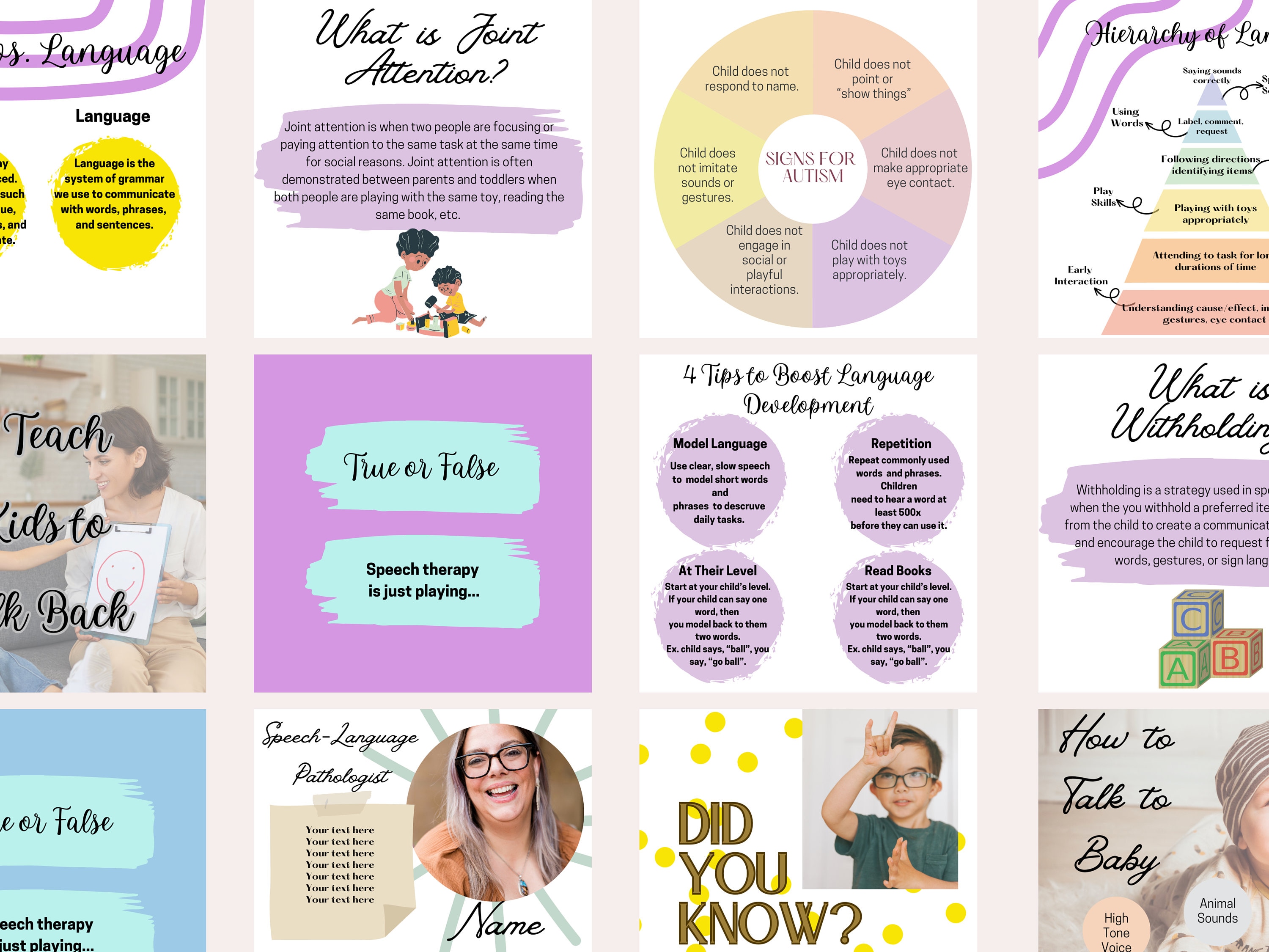 120 Speech Therapy Instagram Templates, Canva Templates, Speech ...