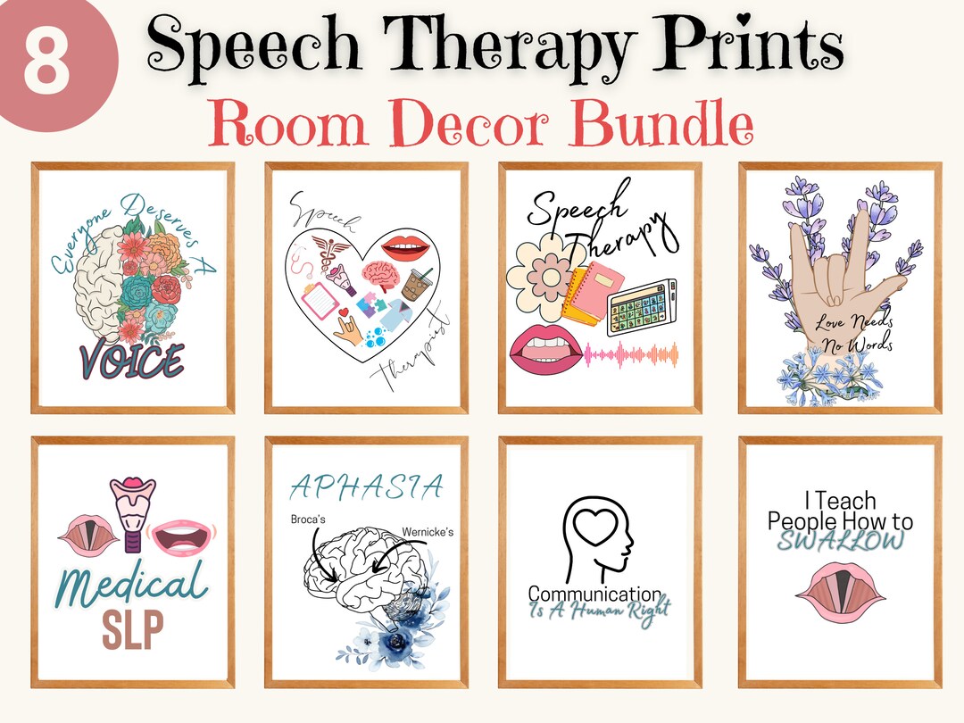 8 Speech Therapy Poster Bundle, Speech Therapy Room Decor, Speech ...