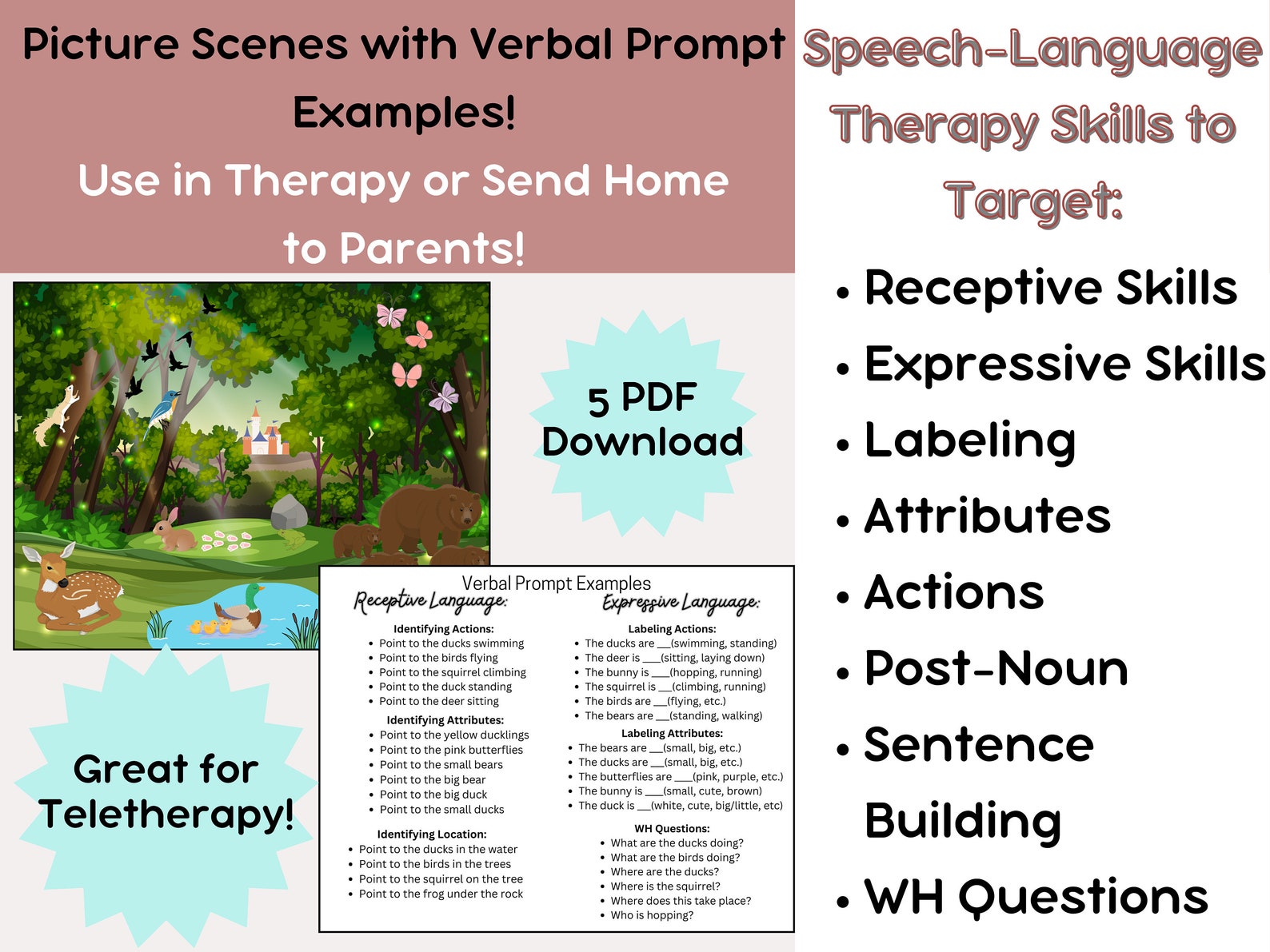 10 Speech Therapy Picture Scene Printouts, Speech Materials, Therapy ...
