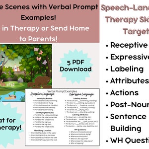 10 Speech Therapy Picture Scene Printouts, Speech Materials, Therapy ...