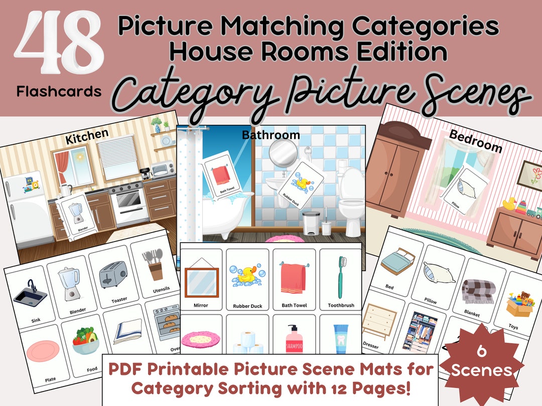 48 Category Matching Picture Scene Mats, Speech Therapy Activity ...