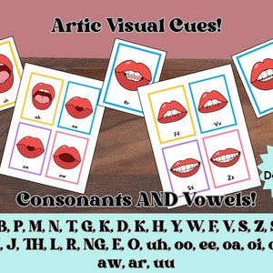 Articulation Cue Cards, Speech Sound Visuals, Mouth Shapes Bundle ...