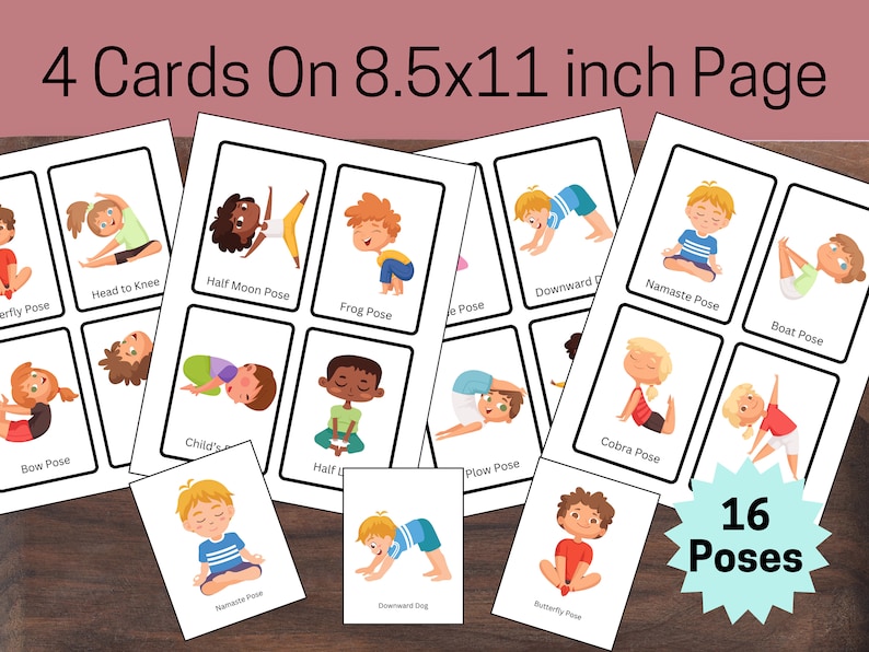Kids Yoga Cards, Yoga Flashcards, Calming Corner, Kids Movement, Yoga ...