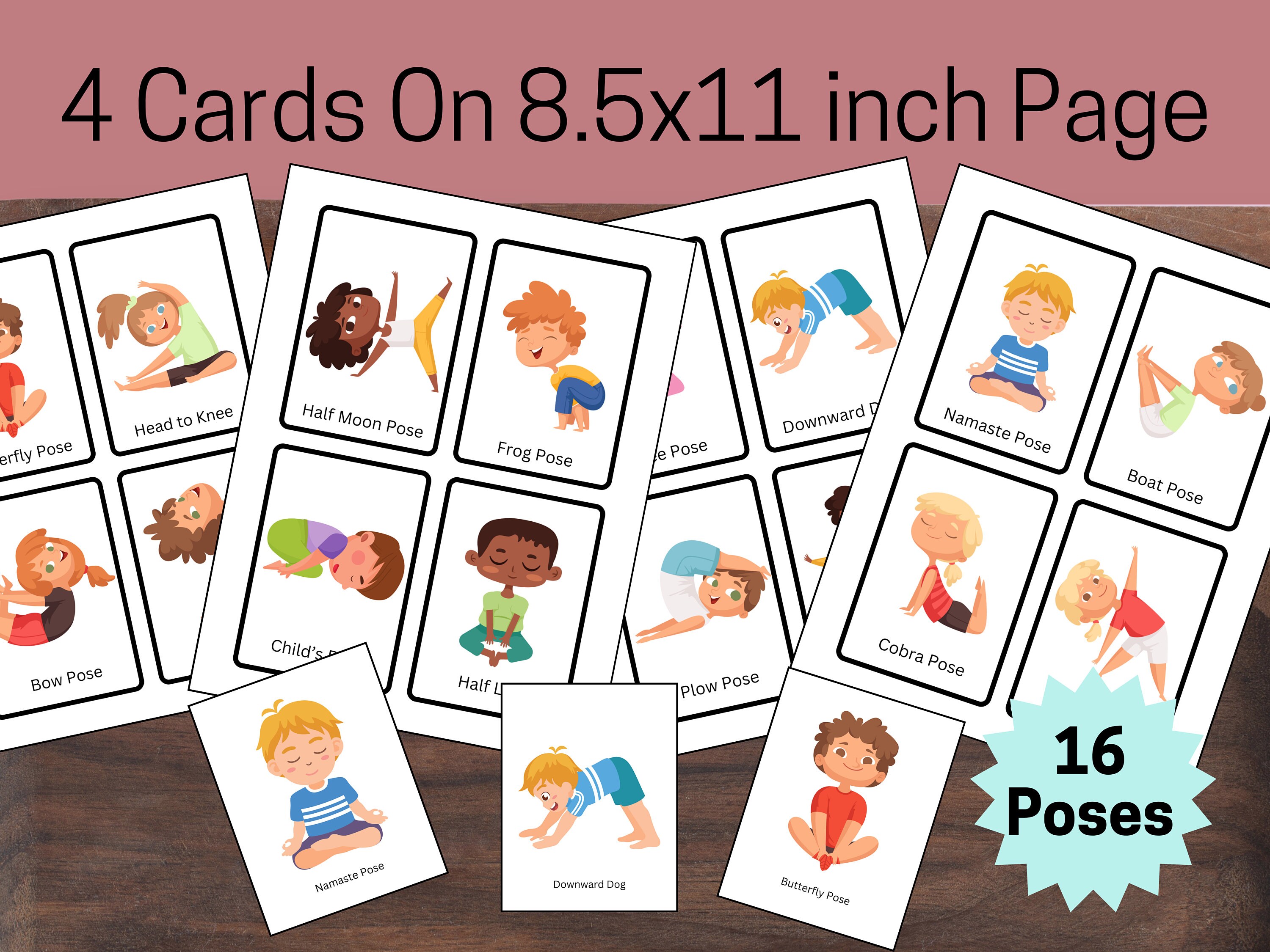 Kids Yoga Cards, Yoga Flashcards, Calming Corner, Kids Movement, Yoga ...
