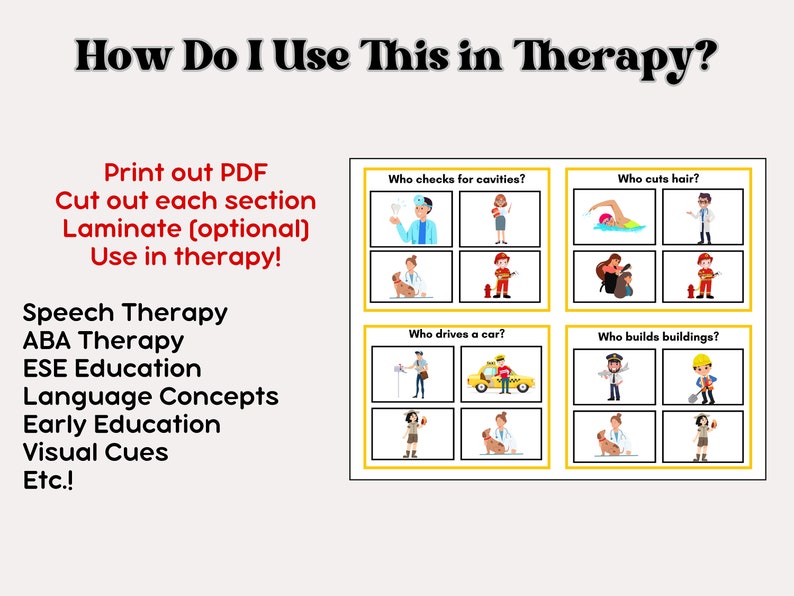 WH Question Cards Printables, Multiple Choice, Speech Therapy, ABA ...