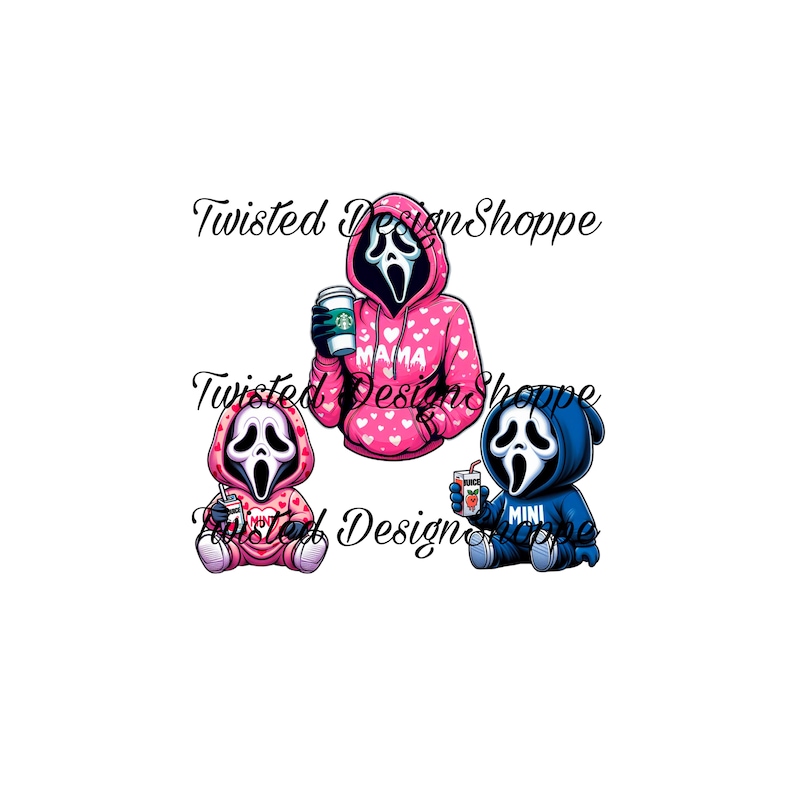 Ghostface MAMA and MINIS Sublimation Digital Print, PNG File - Etsy