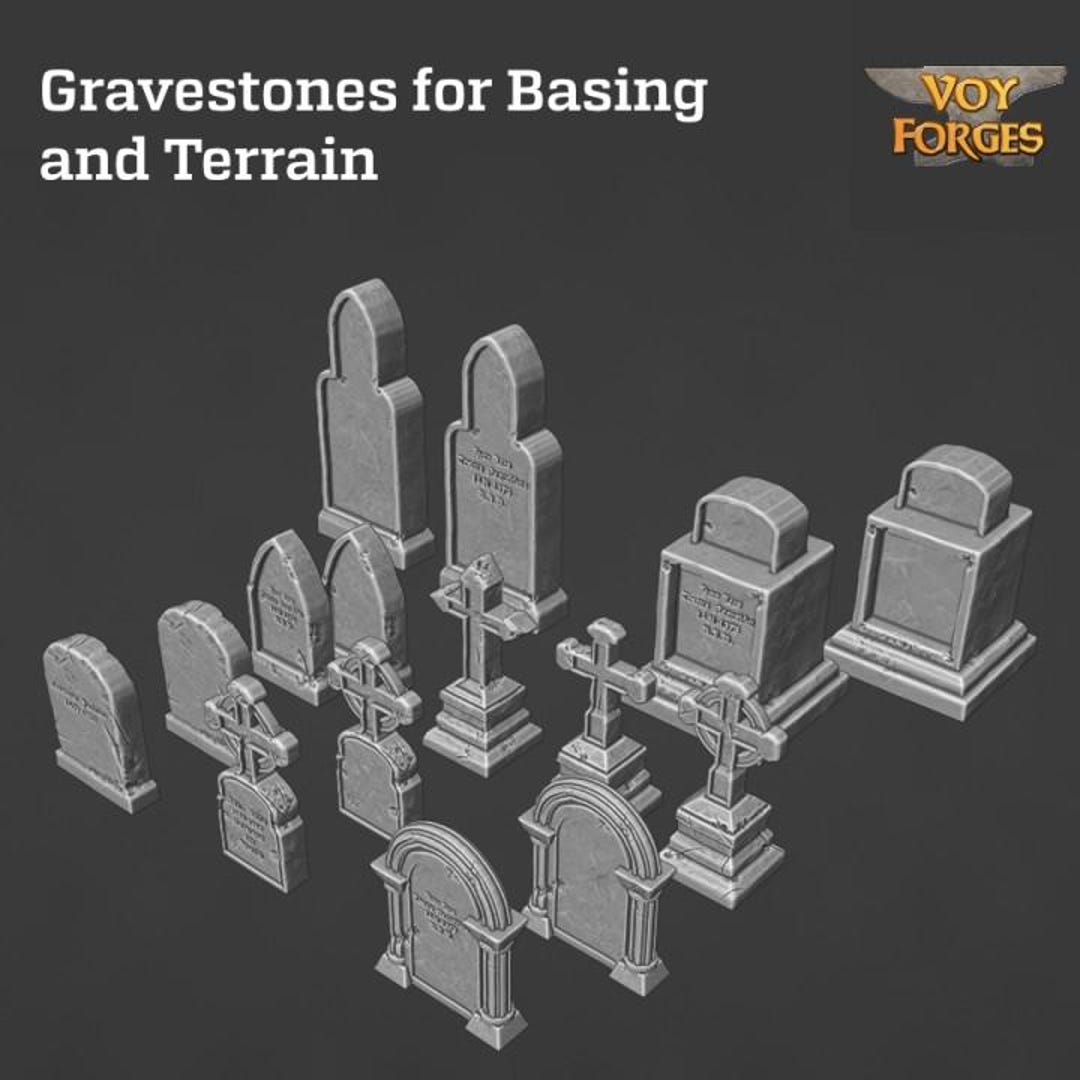 Voy Forges - 28mm Scale Gravestones/tombstones - Scenery for Basing and ...