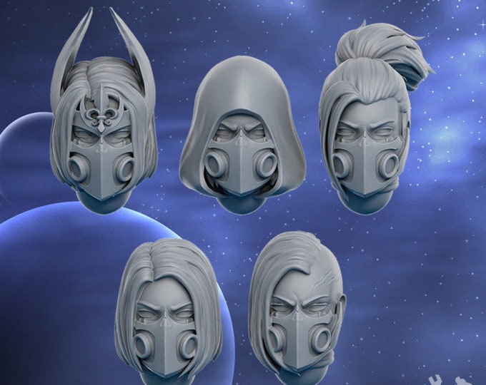 Alternative Helmeted Heads 28mm Wargaming Resin Models Fine Detail - Etsy