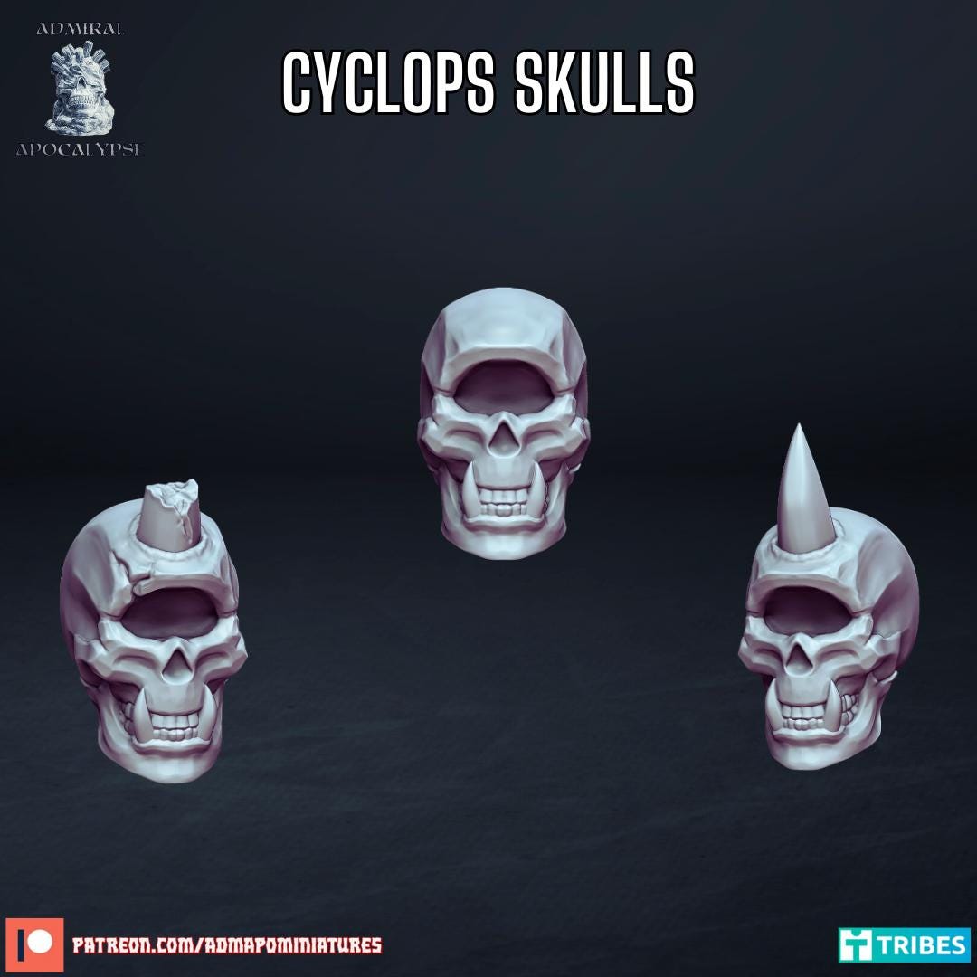 Admiral Apocalypse 28mm Scaled Cyclops Skulls - Etsy