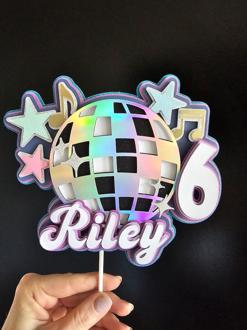 Personalised 3D Cake Topper - Disco Fever Mirror Ball - Etsy