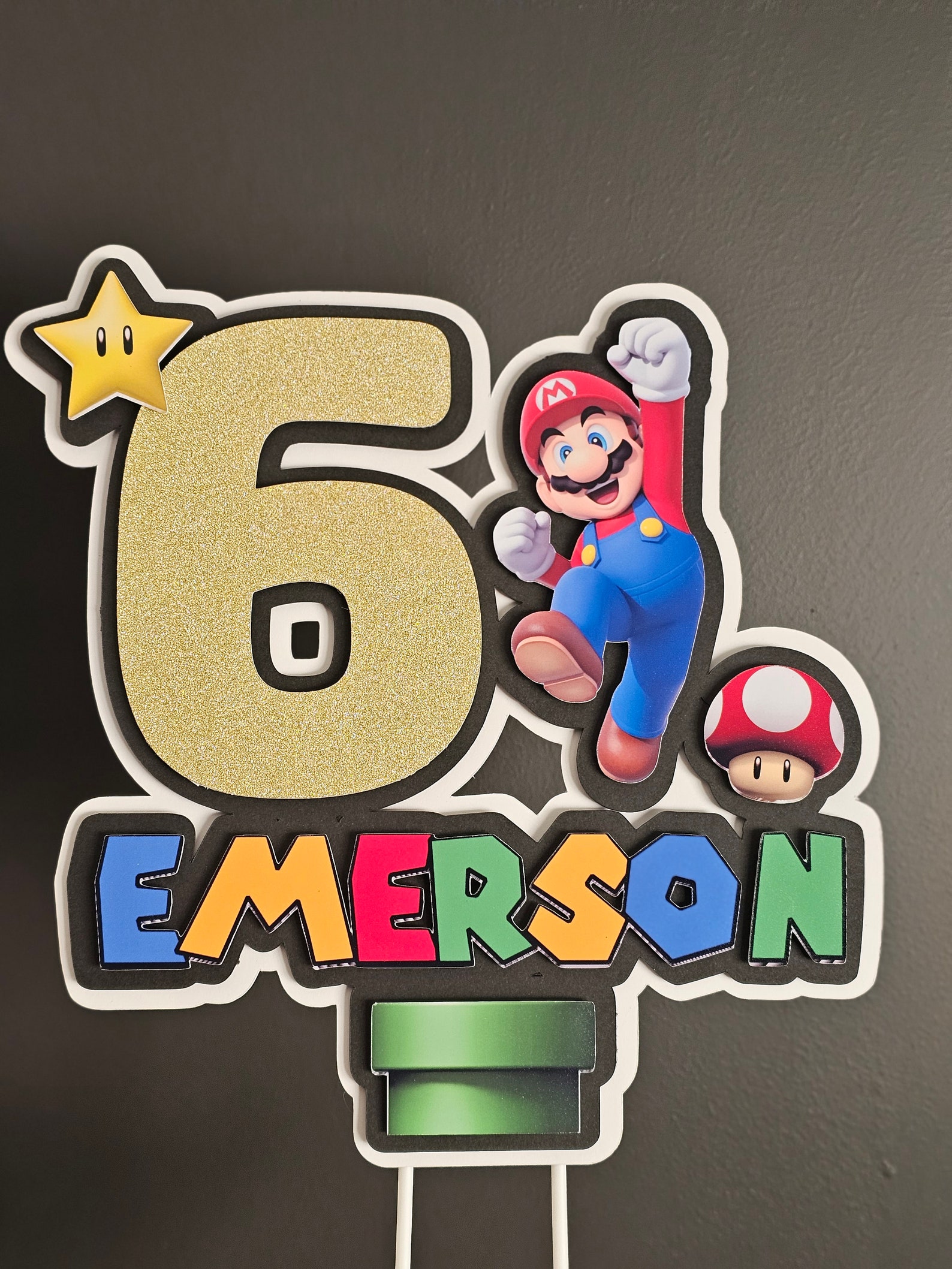 Personalised Super Mario 3D Cake Topper - Etsy