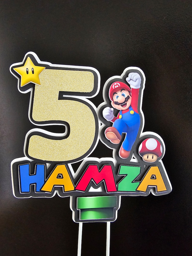 Personalised Super Mario 3D Cake Topper - Etsy