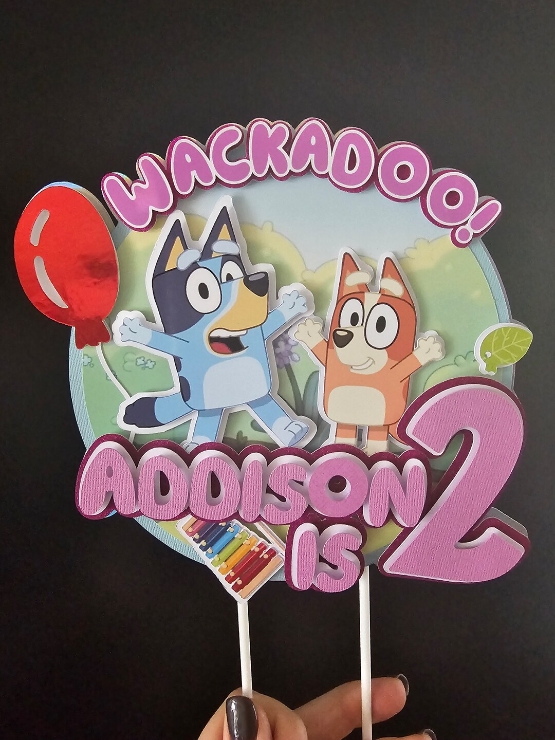 Personalised 3D Kids Cake Topper Bluey - Etsy