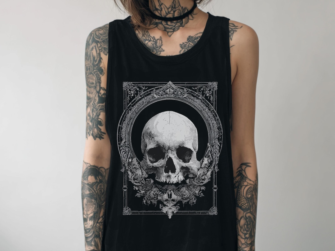 Unisex Victorian Skull Gothic Tank Top, Dark Academia Pastel Goth ...