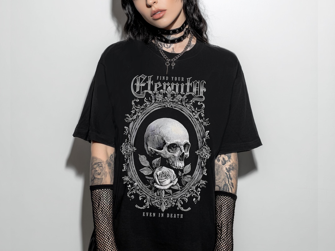 Victorian Skull Gothic Graphic T-shirt, Whimsigoth Pastel Goth Shirt ...