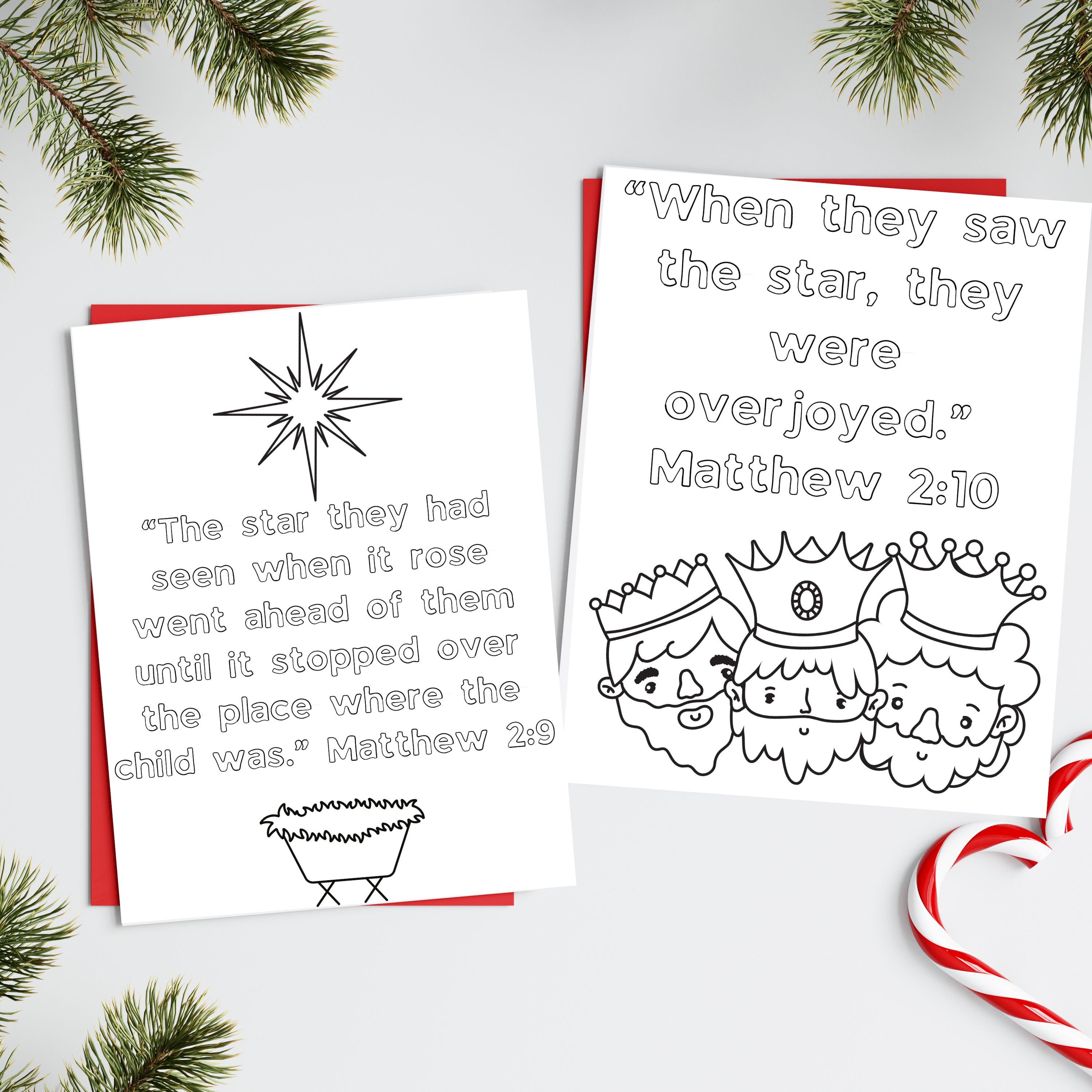 Nativity Story 5-pack Coloring Pages - Etsy