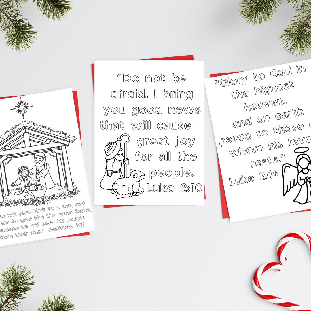 Nativity Story 5-pack Coloring Pages - Etsy