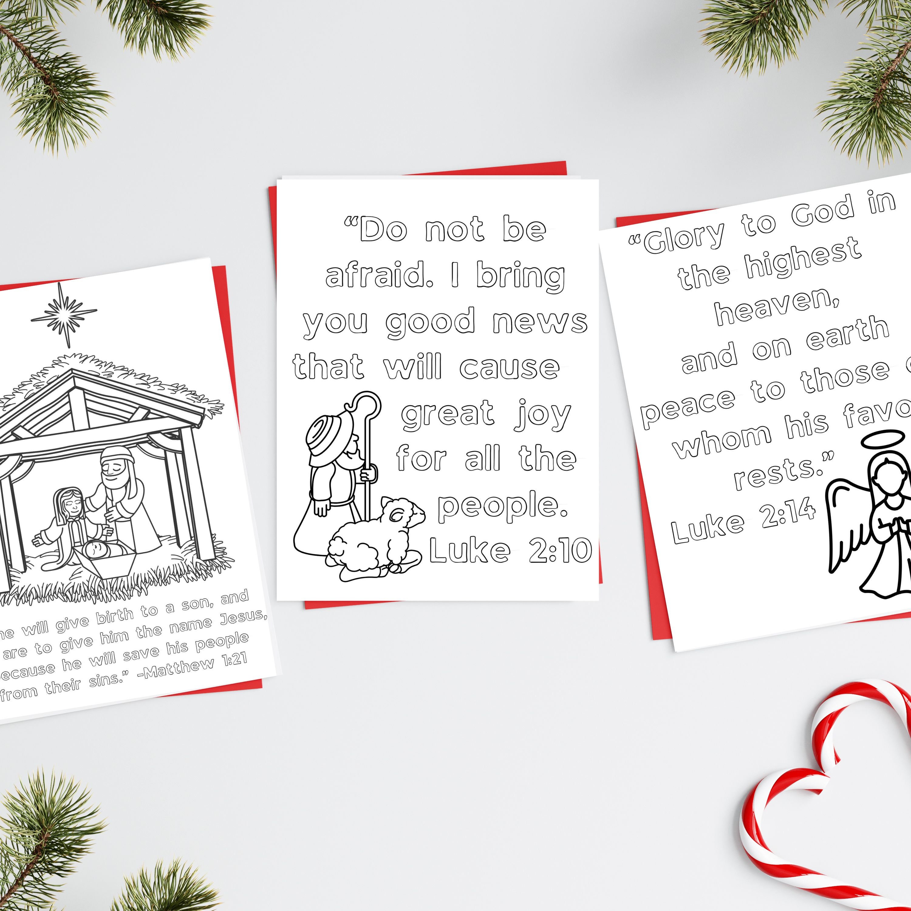 Nativity Story 5-pack Coloring Pages - Etsy
