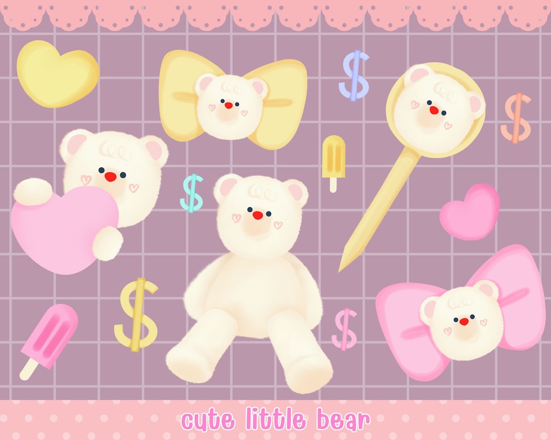 Cute Little Bear Clip Art Bundle PNG - Etsy