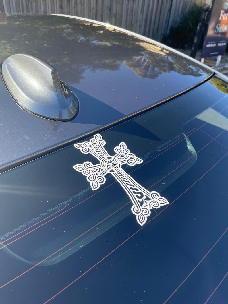 Armenian Christian Cross Vinyl Decal Christian Car Sticker Weatherproof ...