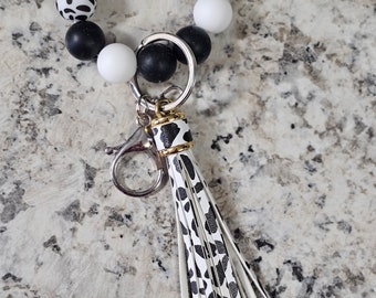 Cow Print Keychain - Etsy