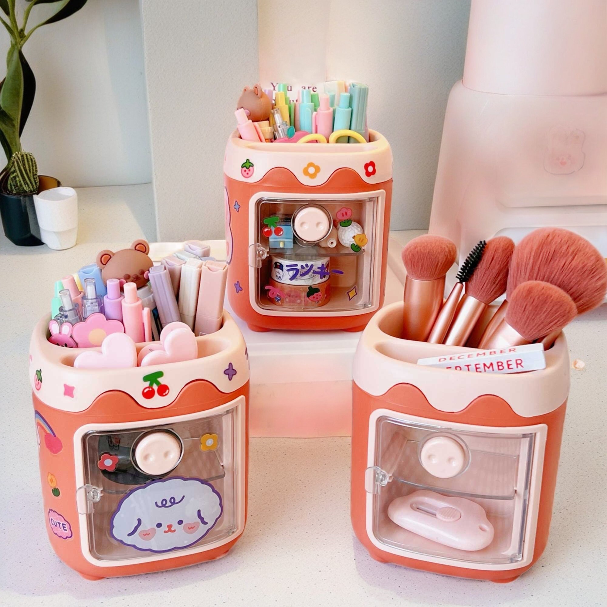 Cute Pen Holder, Pencil Storage Box, Office Storage Box, Kawaii Pen ...