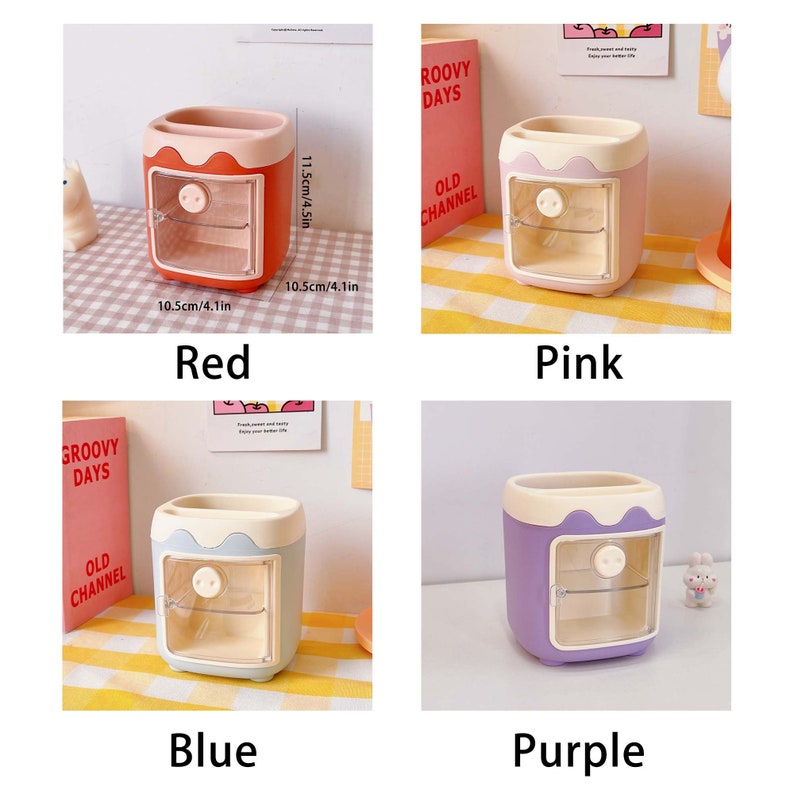 Cute Pen Holder, Pencil Storage Box, Office Storage Box, Kawaii Pen ...