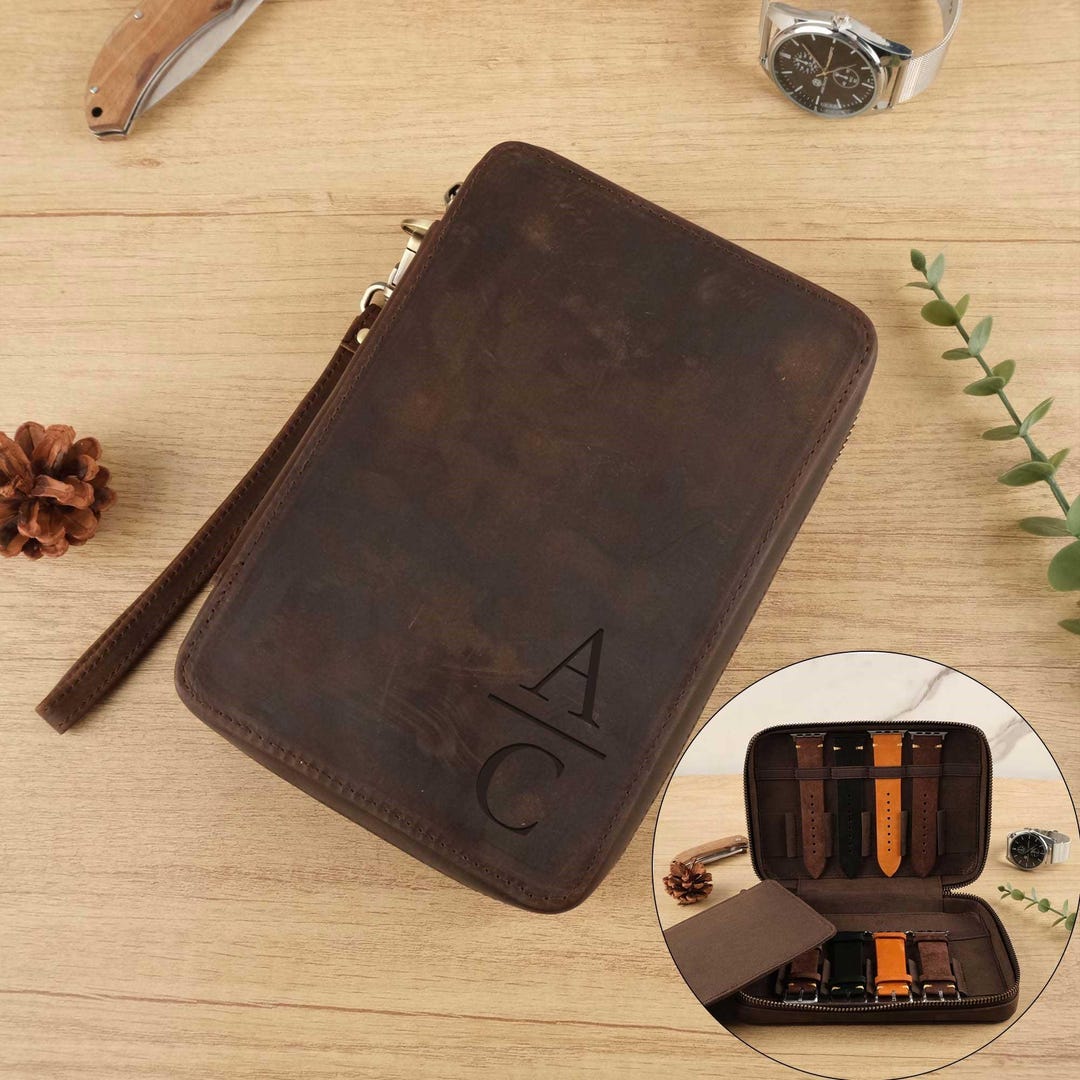 Customizable Leather Watch Strap Storage Box ,personalized Organizer ...