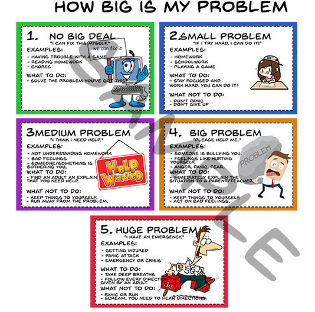 How Big is My Problem, Zones of Regulation Cards, Printable Resource ...