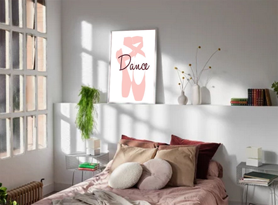 Ballet Shoe Print, Dance Printable Poster, Wall Decor, Ballerina Print ...