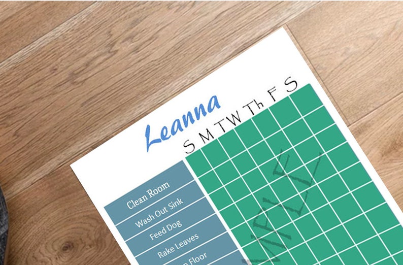 Editable Chore Chart for Kids Teens Adults | Weekly Responsibility ...