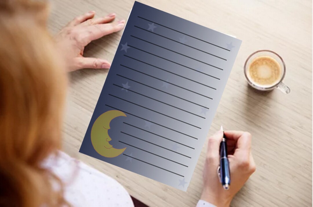 Moon Stationery, Moon Writing Paper, Printable Stationery, Printable ...