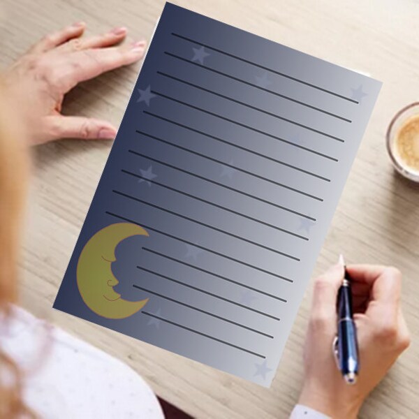 Moon Writing Paper - Etsy