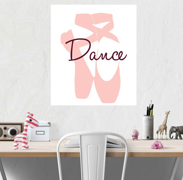 Ballet Shoe Print, Dance Printable Poster, Wall Decor, Ballerina Print ...