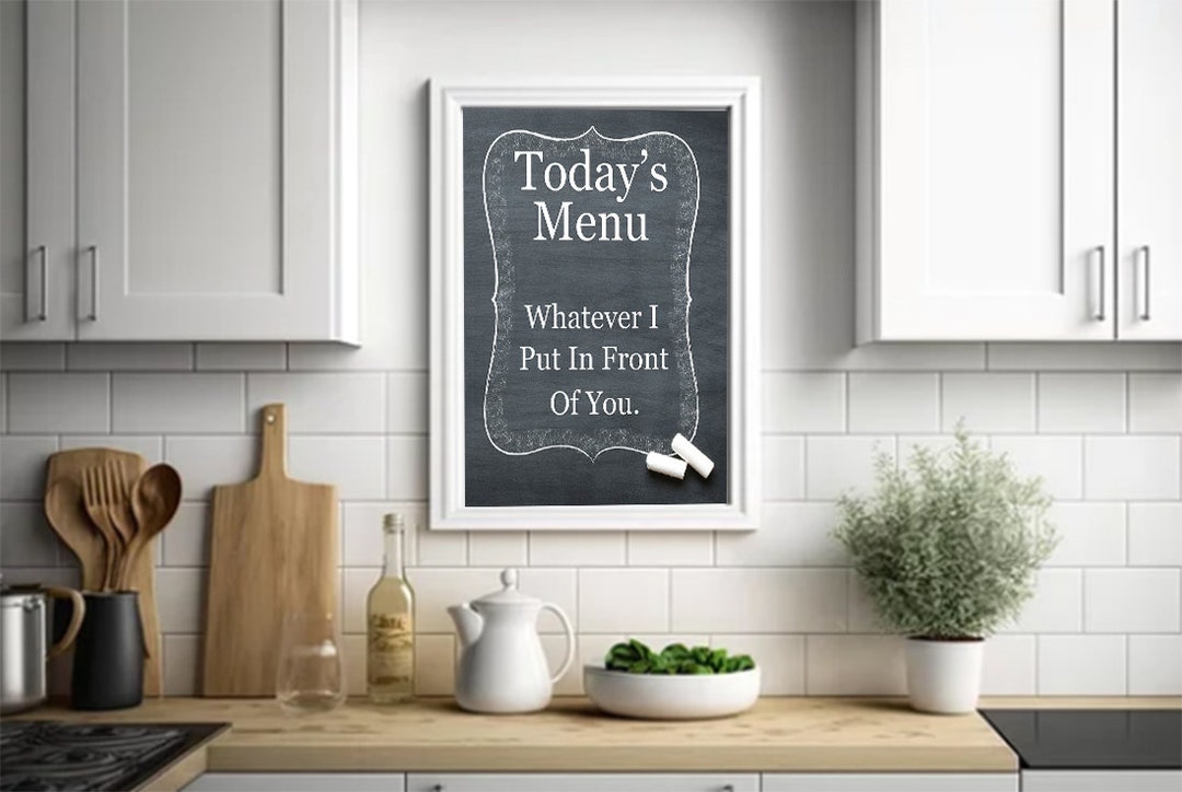 Funny Kitchen Menu Sign | Chalkboard Style Art (digital Download) - Etsy